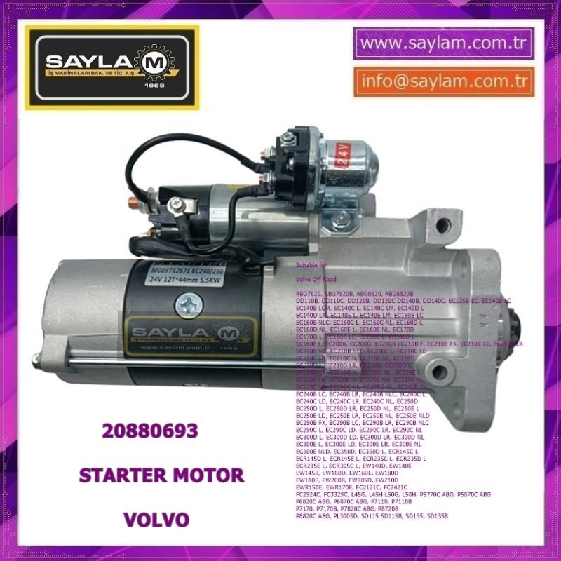 Volvo - 20880693 - Starter Motor 20880693 21306350, 21164603, 85000749 ...